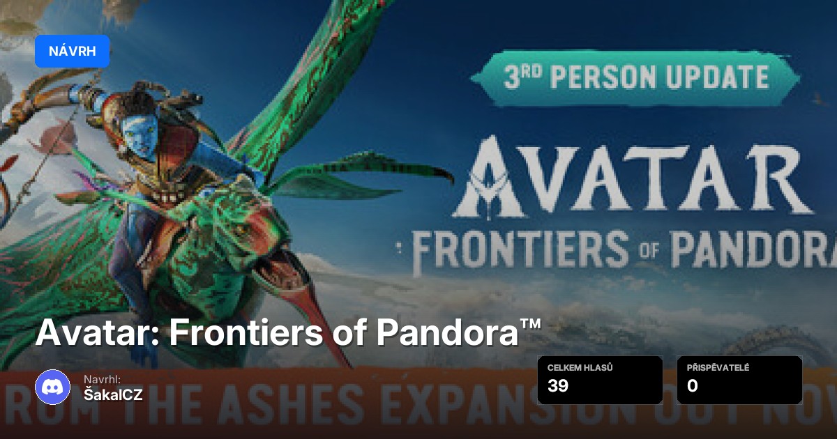 Čeština do hry Avatar: Frontiers of Pandora™ – návrh překladu ...